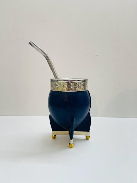 Imperial color azul con base de pelotas de bronce + incluye bombilla ...